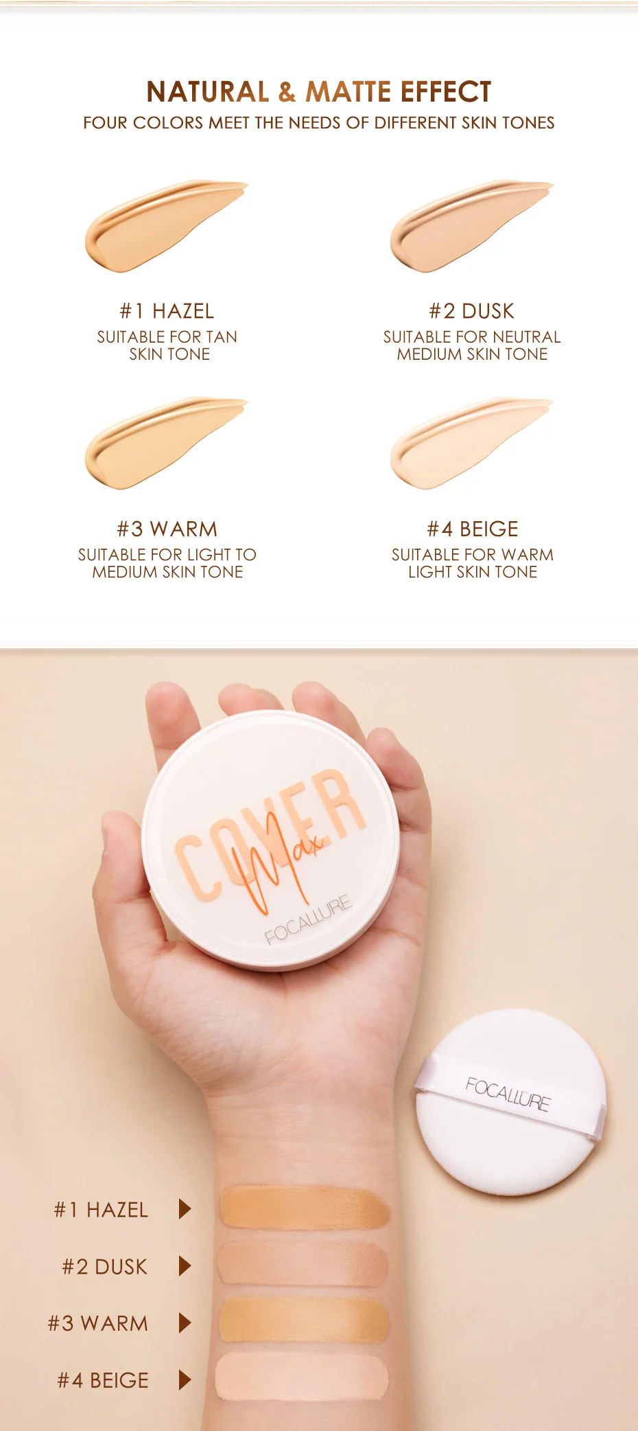 FOCALLURE BB Cream - Matte Natural Moisturizing Foundation