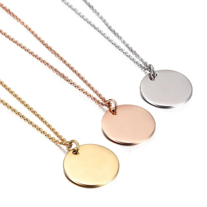 Circle Chain Blank - Custom Logo Disc Charms Wholesale