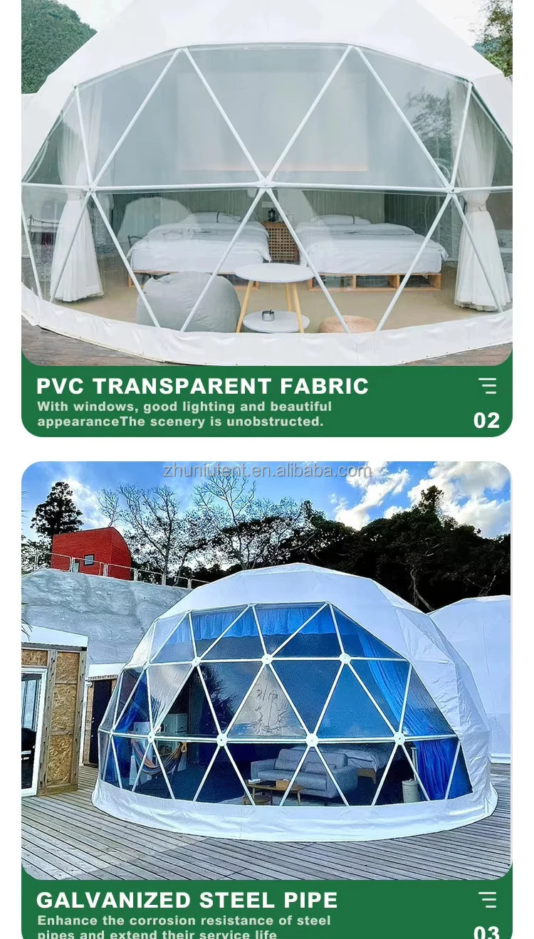 Glamping Geodesic Dome House Prefab Half Sphere Domes Pvc Geodesic Dome ...