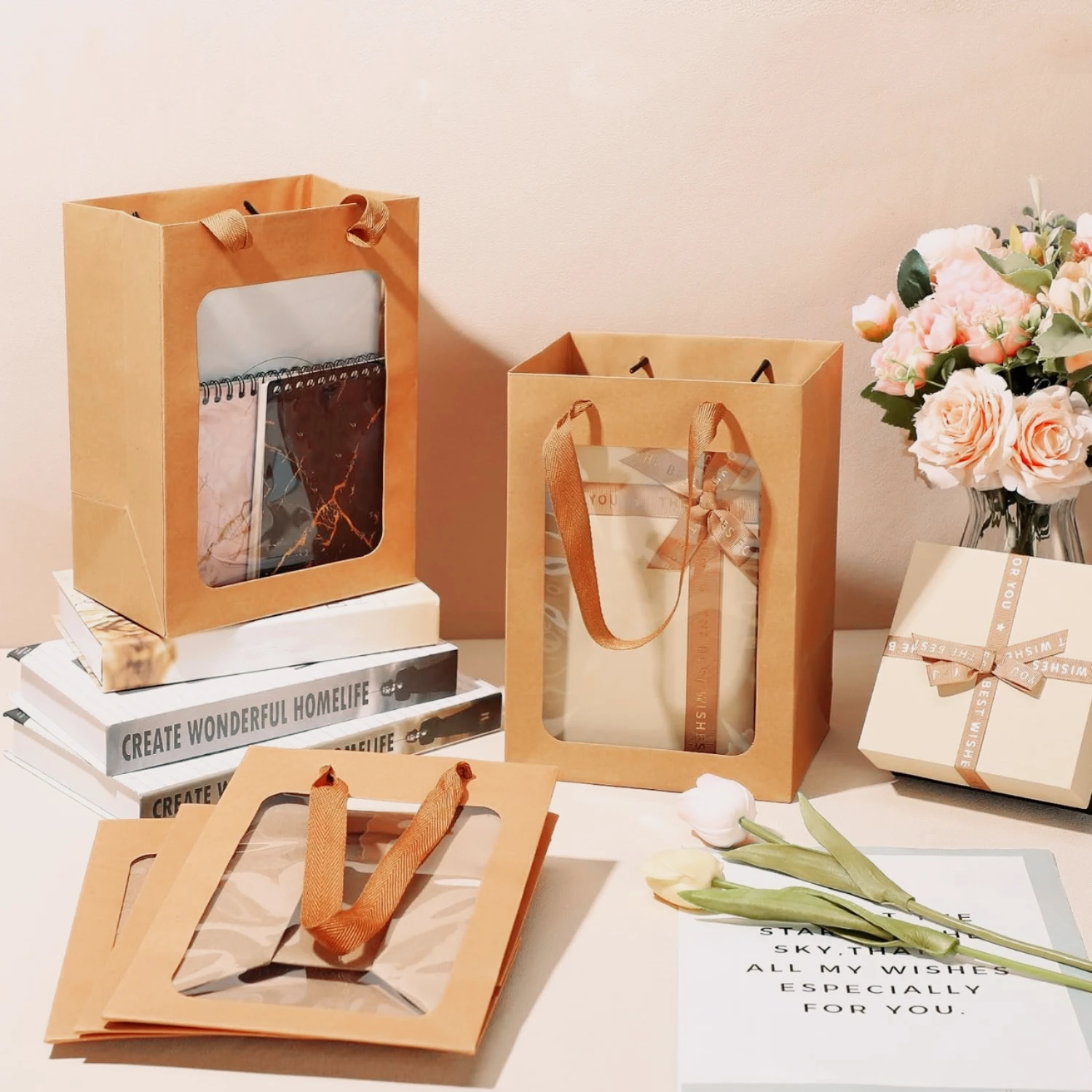 Customizable Gift Bag with Transparent Window - GK Paper Bag