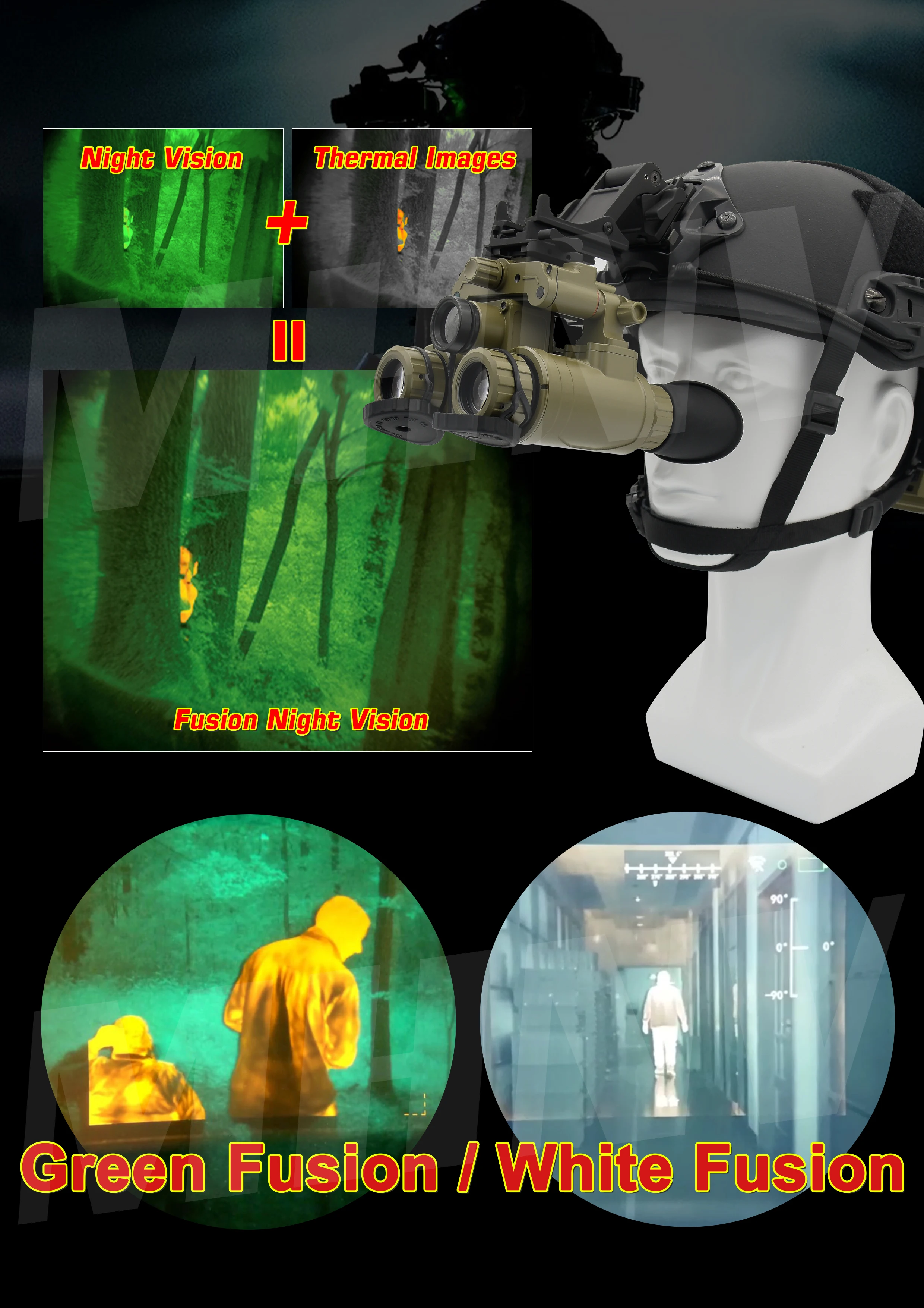 MHNV Dual Fusion Gen 2 Gen 3 Thermal Fusion Binocular Night Vision ...