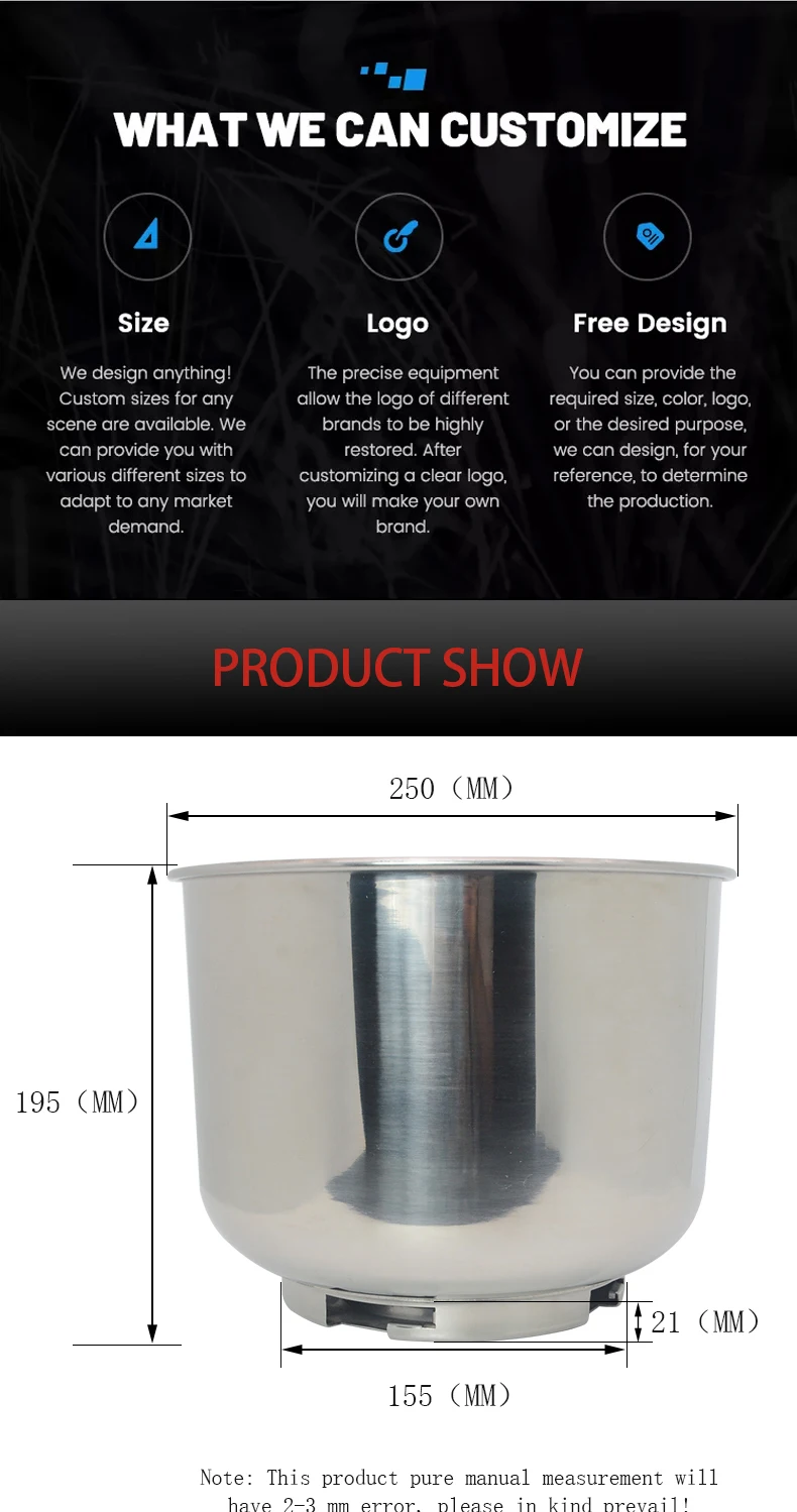 Multi-functional Food Specification Stainless Steel Round Mixing Basin ...