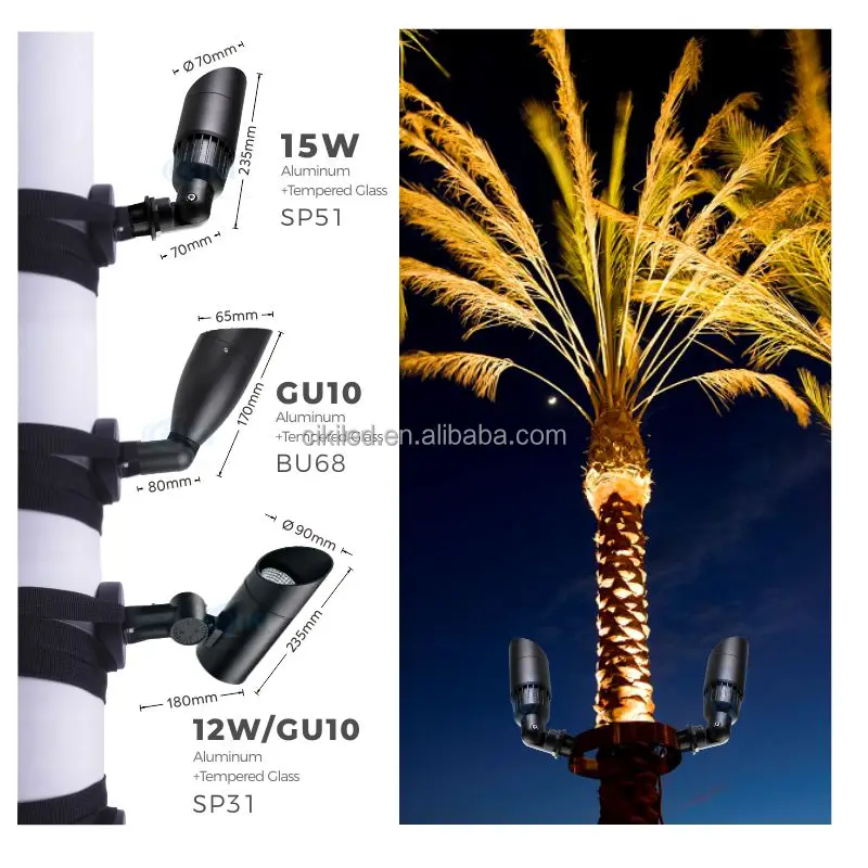 Outdoor Landscape Accent Lighting Spotlight Adjustable Garden Light ...