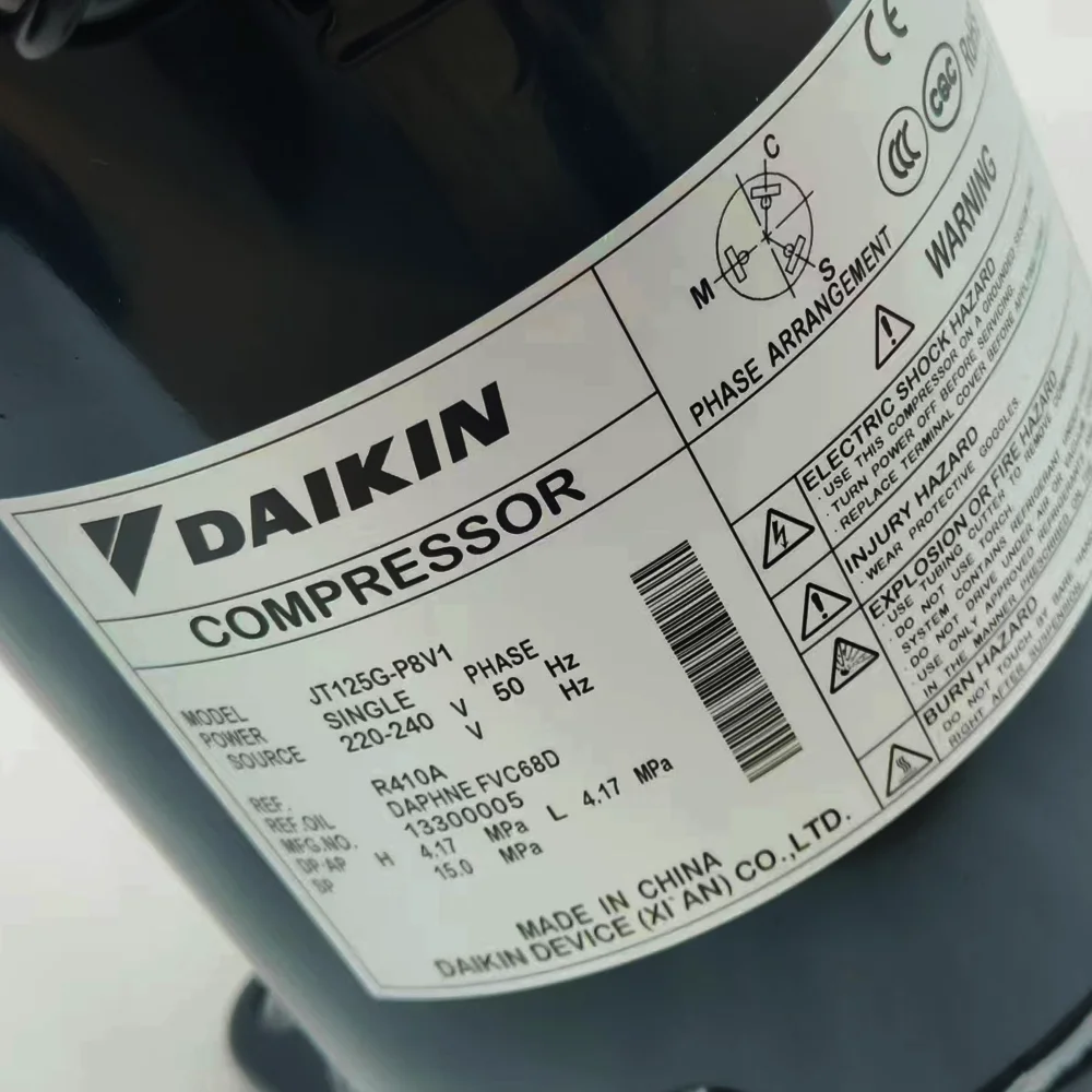 Daikin JT125G-P8V1 Compressor - 4HP R410A for Commercial