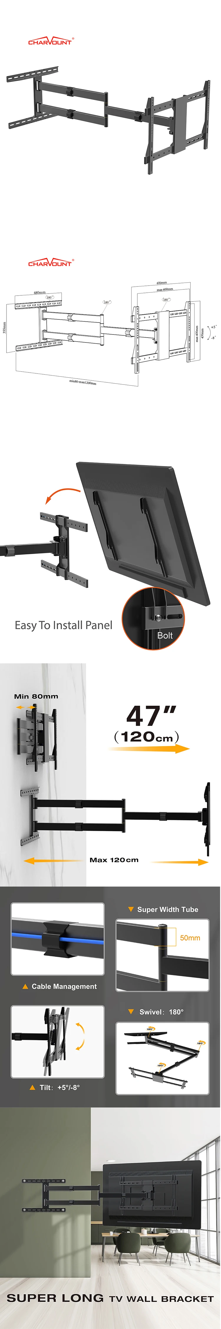 Universal Mounting Pattern Cantilever Tv Wall Mount Bracket For Plasma ...