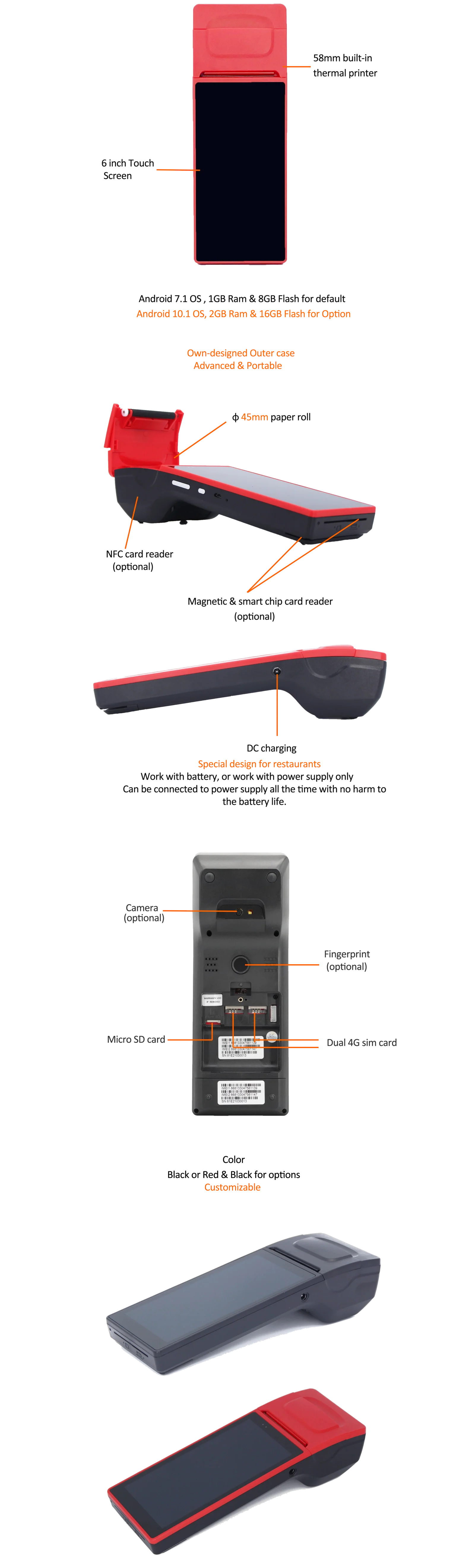Goodcom Touch Screen Terminal Pos Qr Code Android Device Pos Systems ...