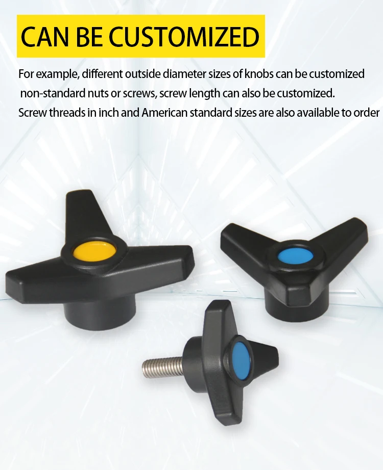 Plastic ABS Triangle Clamping Handle Nylon Three-arm Through Hole ...