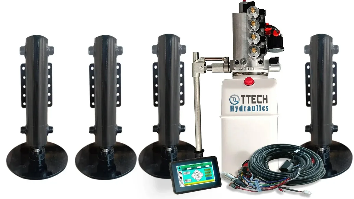 Multistage Telescopic Automatic Leveling System Caravan Hydraulic ...