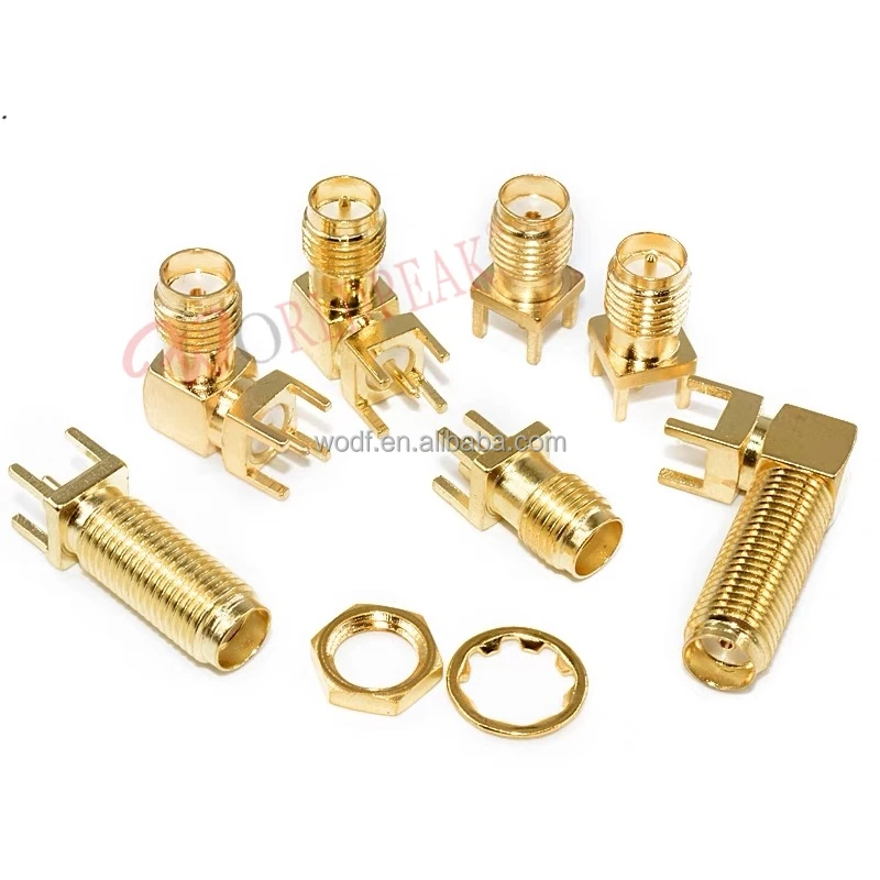 SMA-KE Gold 5Pin Stand Connector Positive Leg Vertical SMA Female ...