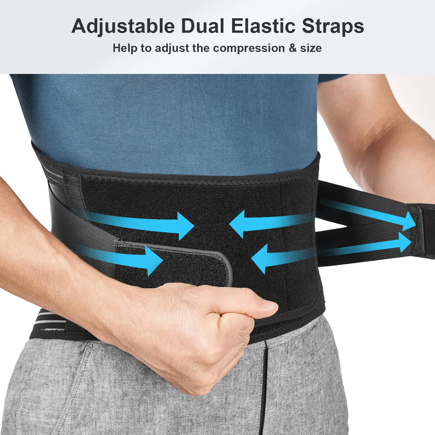 Adjustable Fully Elastic Nylon Back Pain Relief Tightening Brace ...