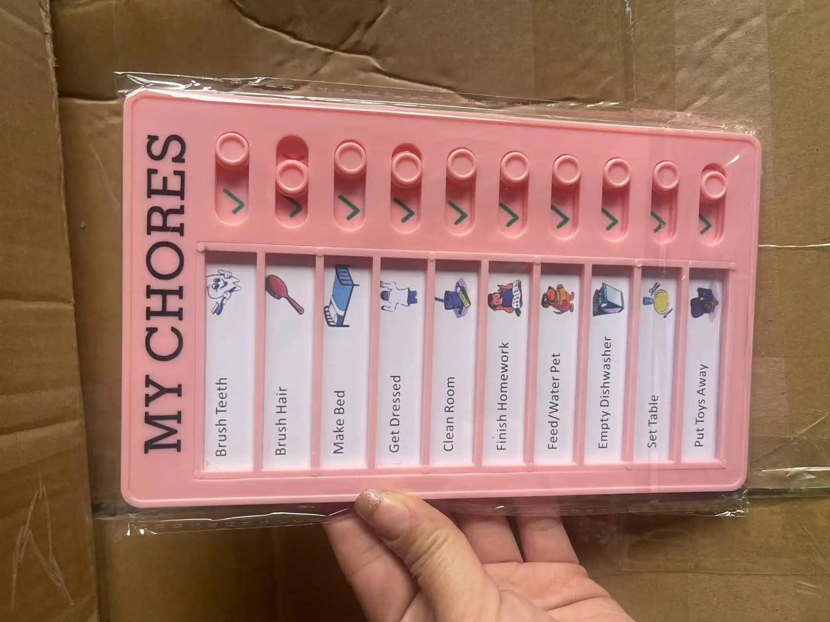 Customized Colorful Chore Chart For Kids Adults Home Detachable Message Board My Chores Portable ...