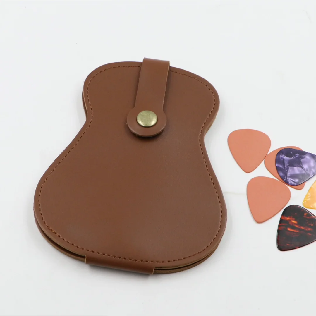 In-stock Foldable Guitar Shape Pu Leather Pick Holders 18-piece Variety ...