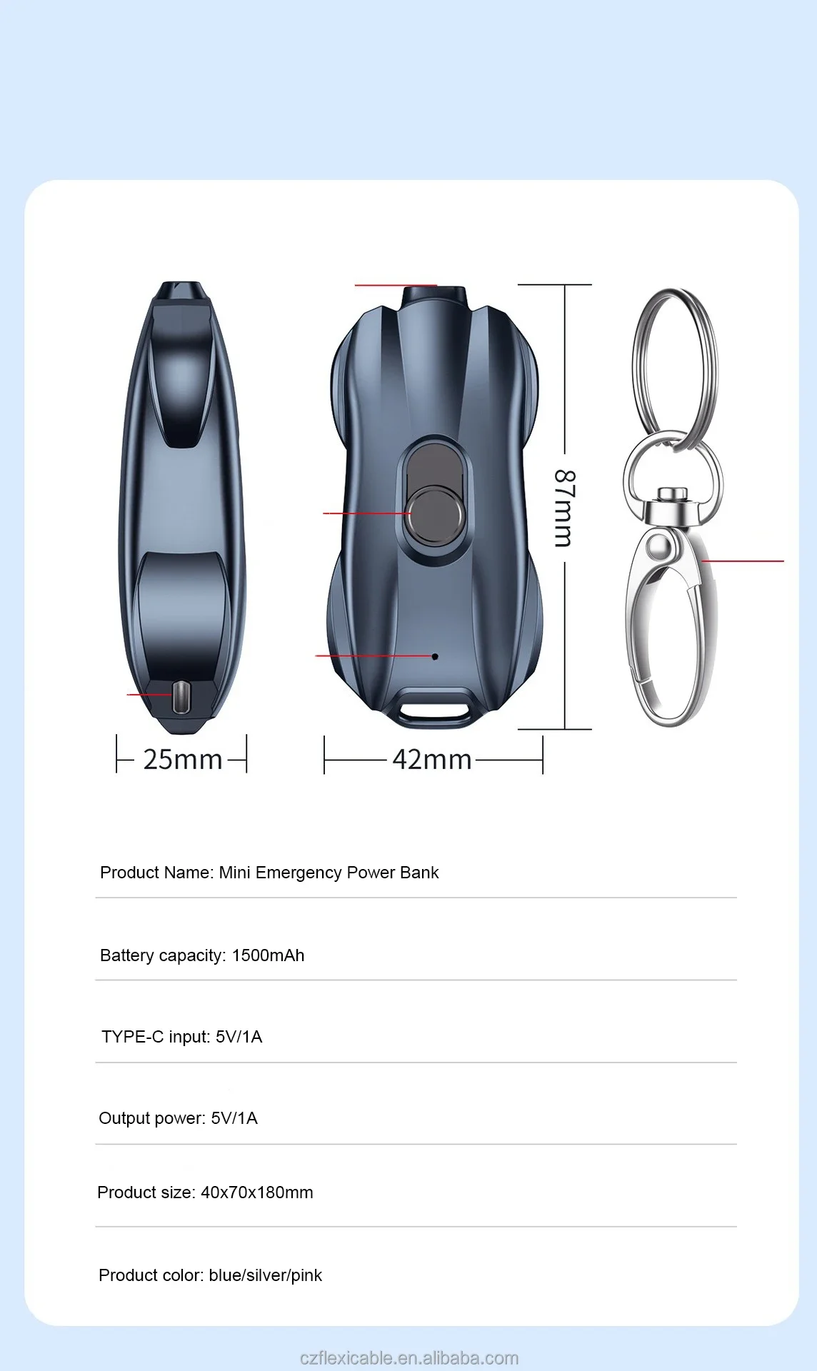 Portable Mini Power Bank Keychain Ultra-thin Emergency Fast Charger ...