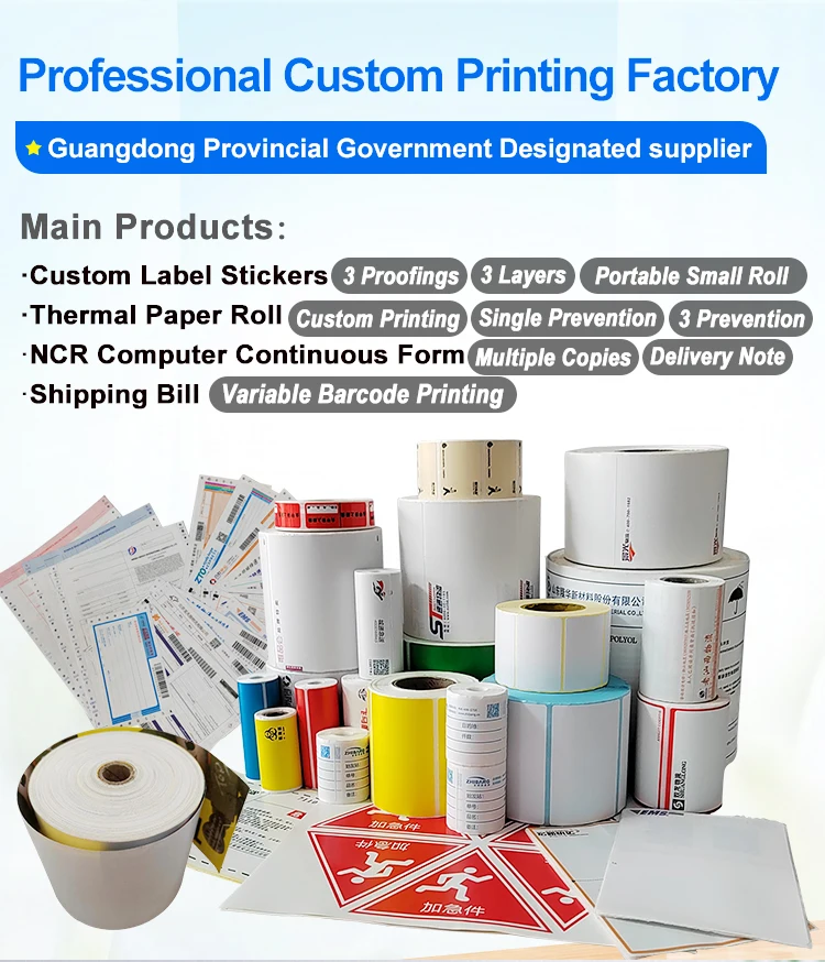 Waterproof Thermal Adhesive Shipping Labels 4''*4'' 58*40 75*120mm ...