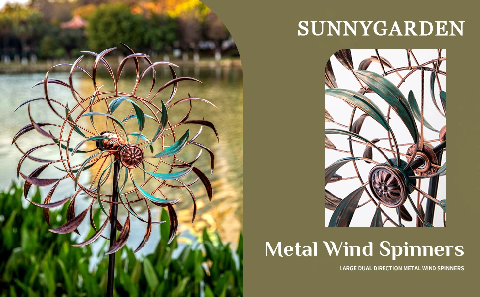 Large Outdoor Metal Wind Spinners,360 Degrees Swivel Wind Sculpture ...