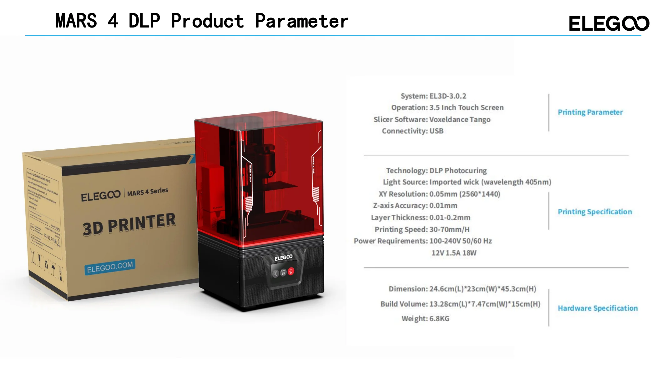 Pre-sale Elegoo Mars 4 Dlp Mars 3d Printer Light Curing Home Desktop Industrial High Precision ...