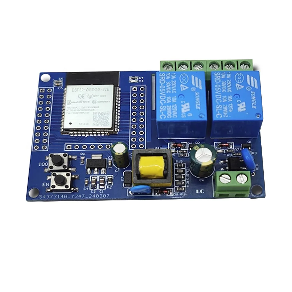Ac90-250v Esp32 2 Channel Relay Control Module Iot Esp32-wroom-32e Wifi ...
