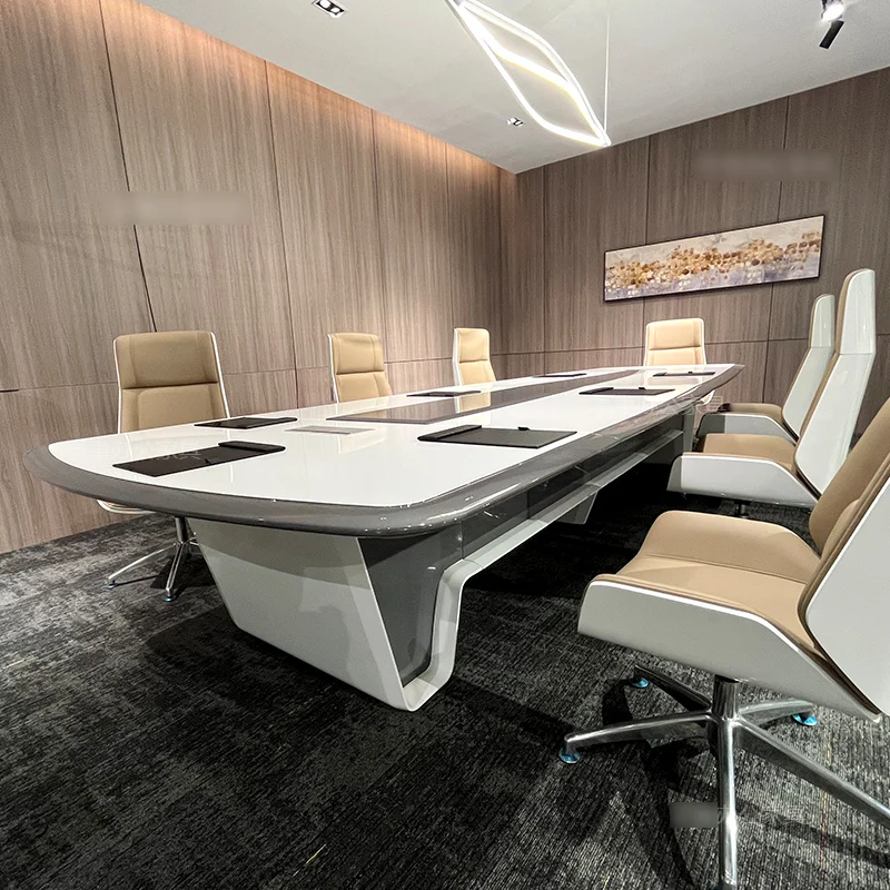 Modern Meeting Room Office Desk 12 Feet Conference Room Multi Person ...