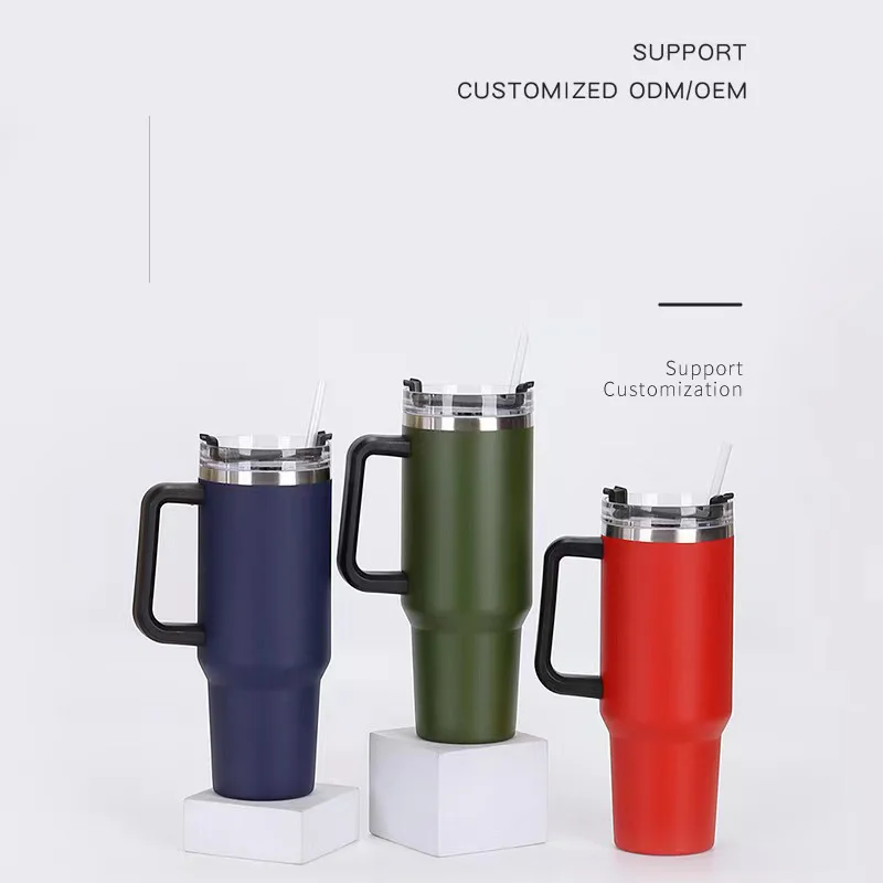 2023 New Arrival 304 Stainless Steel Thermos Cup 40oz Straw Large Ice ...