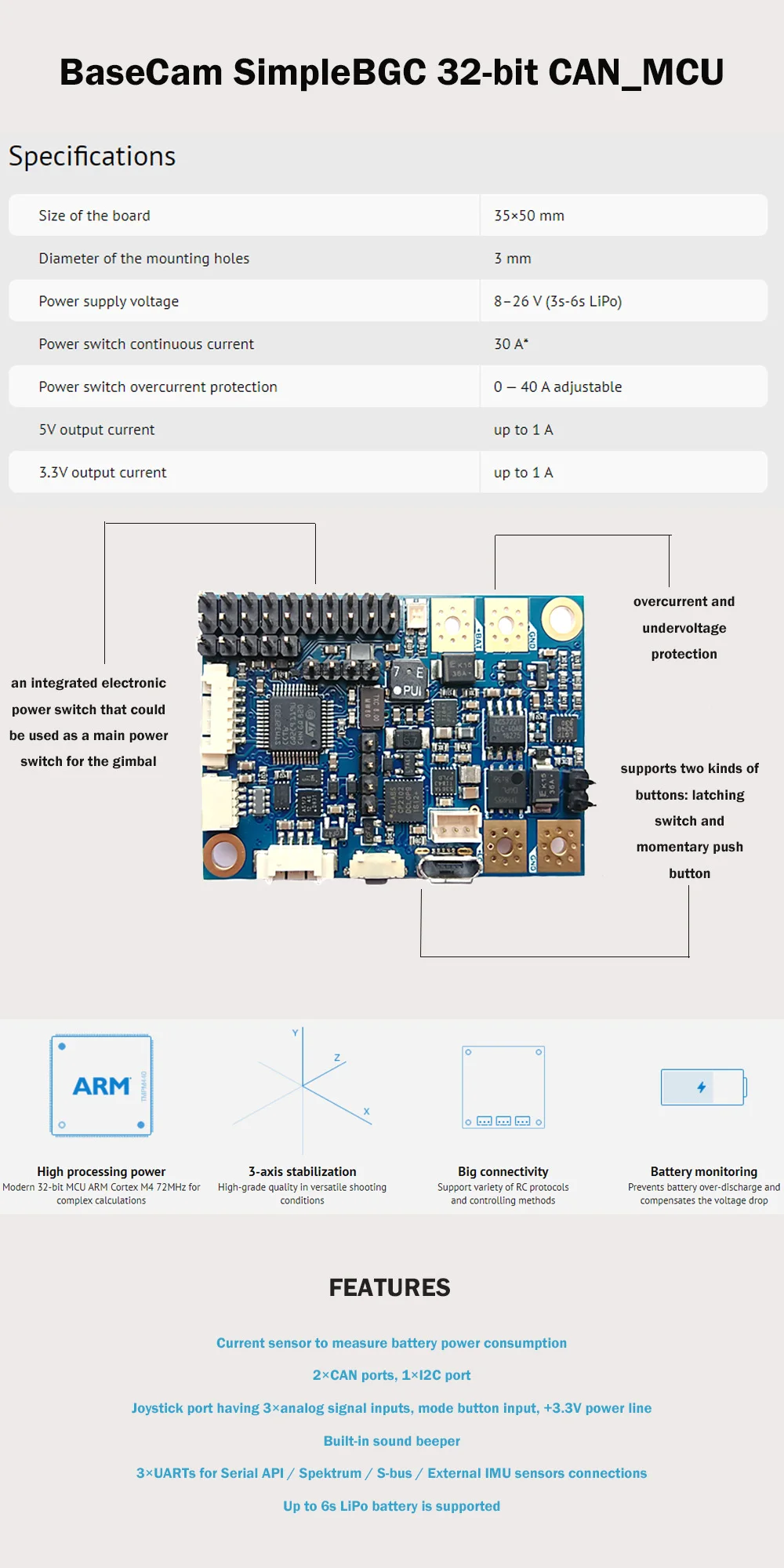 Basecam Simplebgc 32-bit 3-axis Gimbal Controller System - Oem