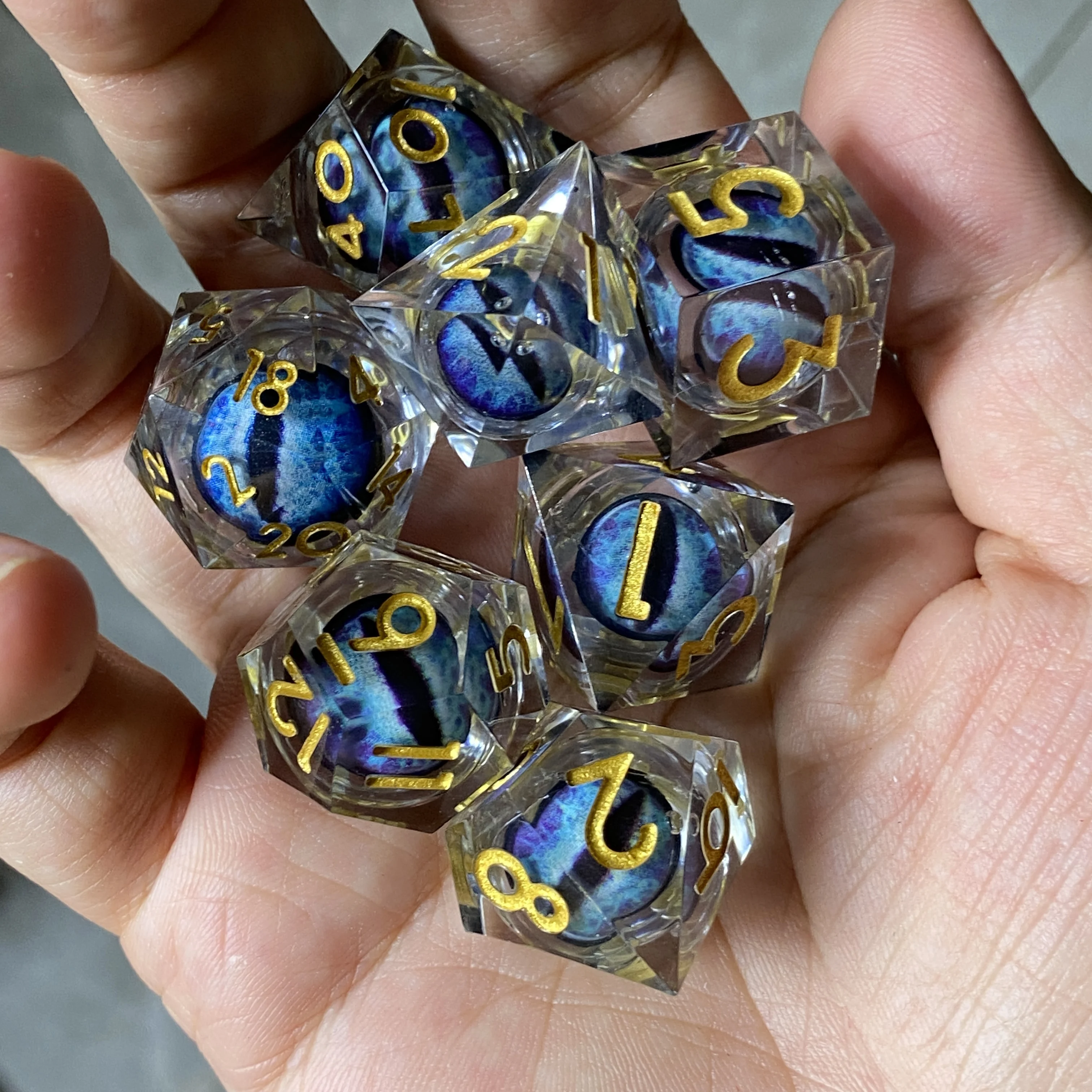 Eye DND Dice - Handmade Resin Dice for Dungeons & Dragons