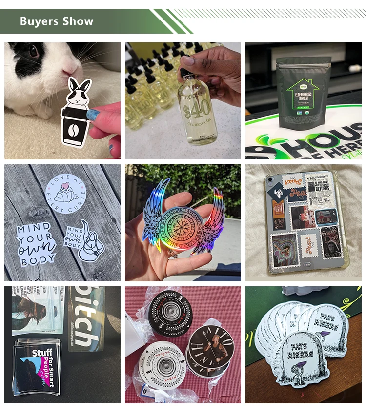 Clear Adhesive Logo Sticker Label Paper Vinyl Die Cut Holographic ...