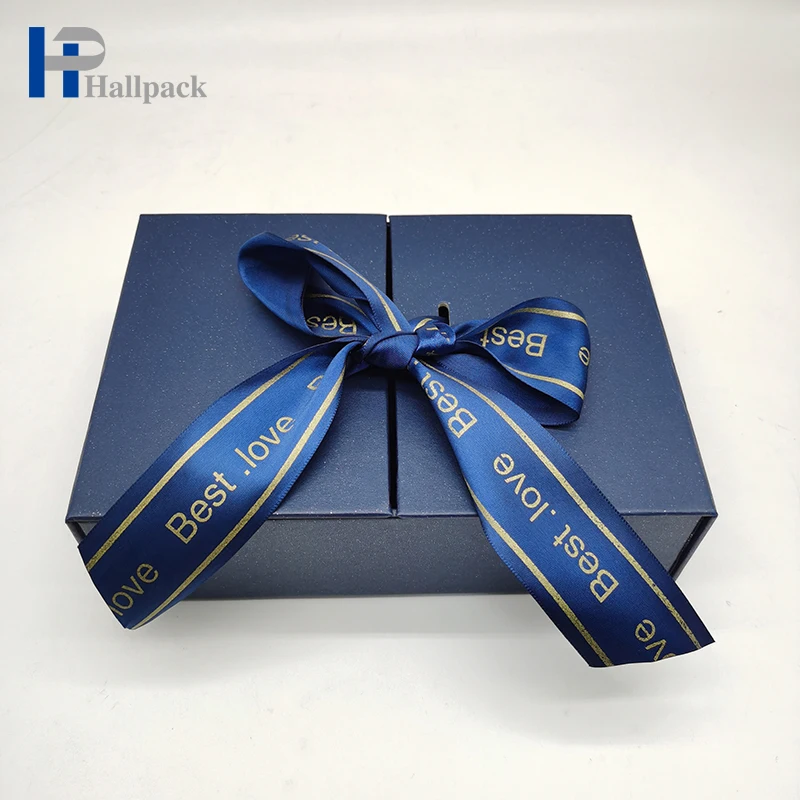 Luxury Blue Ribbon Box Packaging For Perfume Custom Gift Boxes For Tea ...