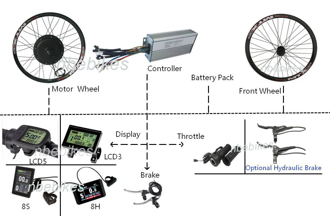 Usa/eu Warehouse 52v 2000w Ebike Electric Bicycle Hub Motor Conversion ...