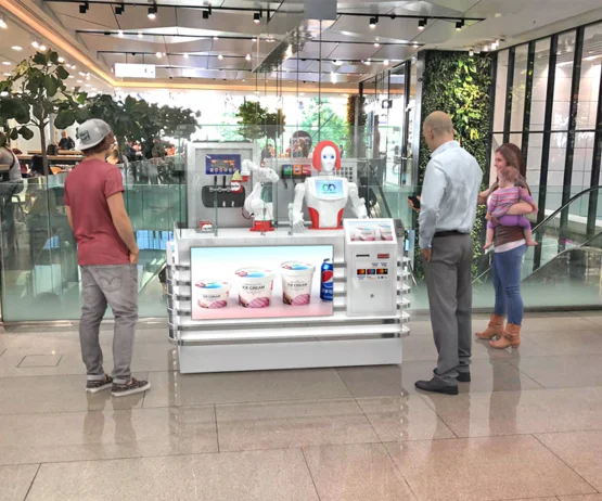 Intelligent Full Automatic Ice Cream Vending Machine Robot Ice Cream ...