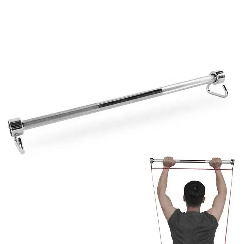 Toptons Home Gym Workout Bar Silver For Resistance Bands Training Whole ...
