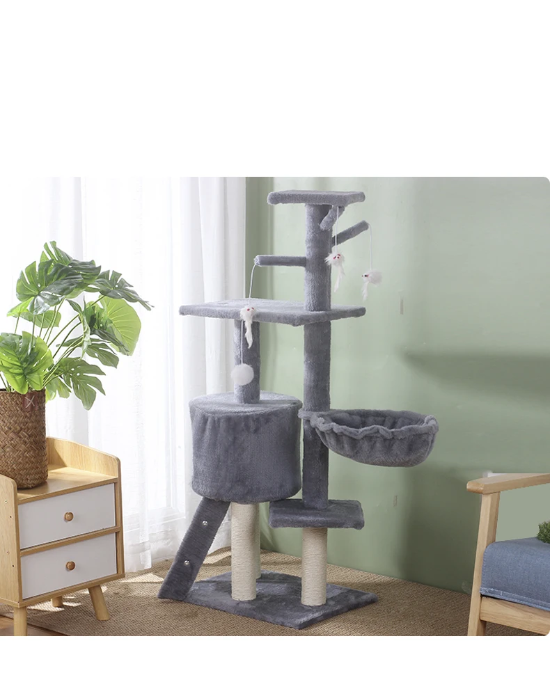 2323 New Design Pet Furniture Wholesale Colorful Cat Tree Wooden Sisal ...