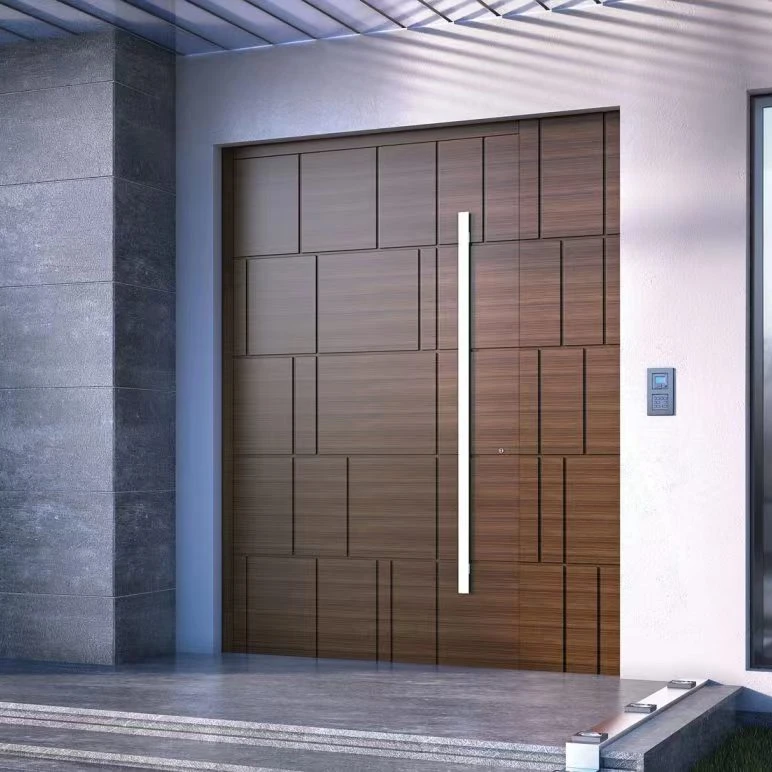Modern external large pivot doors system exterior main front entry wood ...