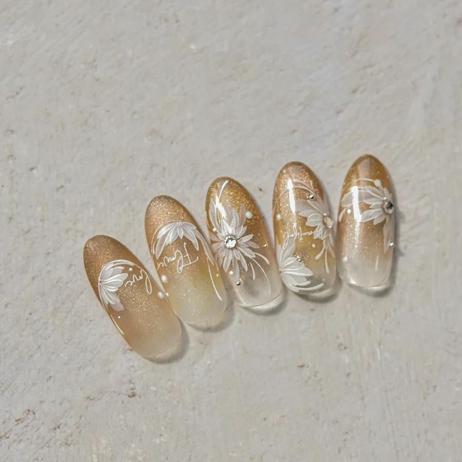 Tomoni 5d Flower Nail Art Sticker Back Rubber Nail Sticker Charm ...