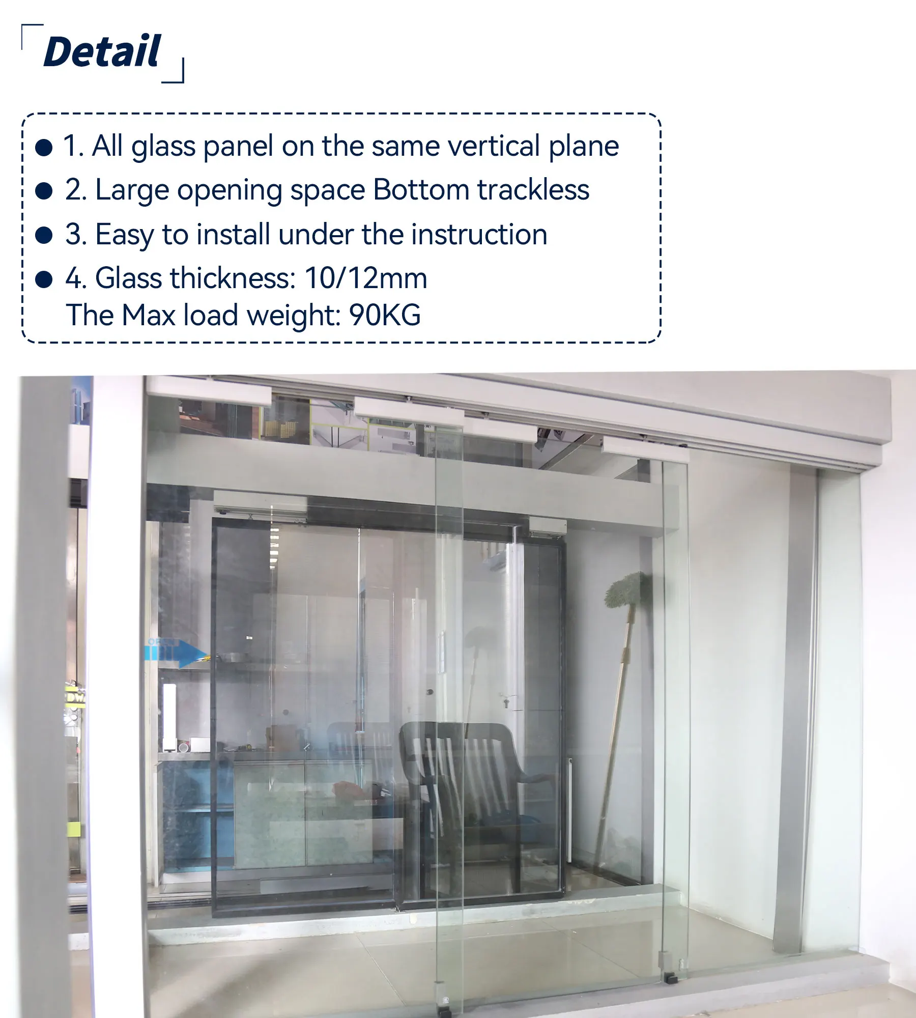 4 Panels Linkage Glass Sliding Door Tempered Interior Aluminium Sliding Doors System Telescopic ...