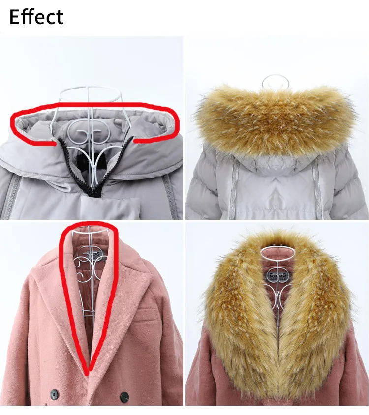 55cm 60cm 70cm 80cm 90cm Long Hair Detachable Down Coat Faux Raccoon Fur Collar - Buy Raccoon ...