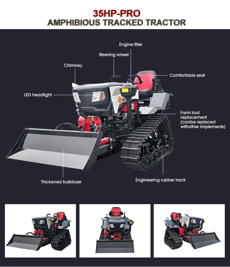 Remote Control Multifunction Ride on Chinese Mini Farm Tiller Crawler ...