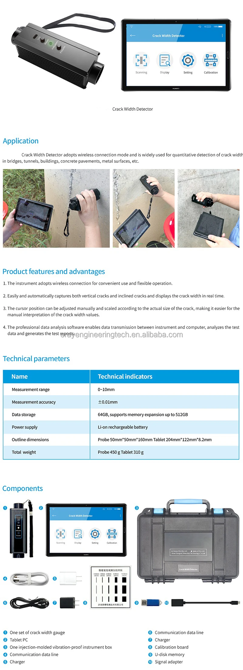 NDT Concrete Crack Detector - High Precision Camera