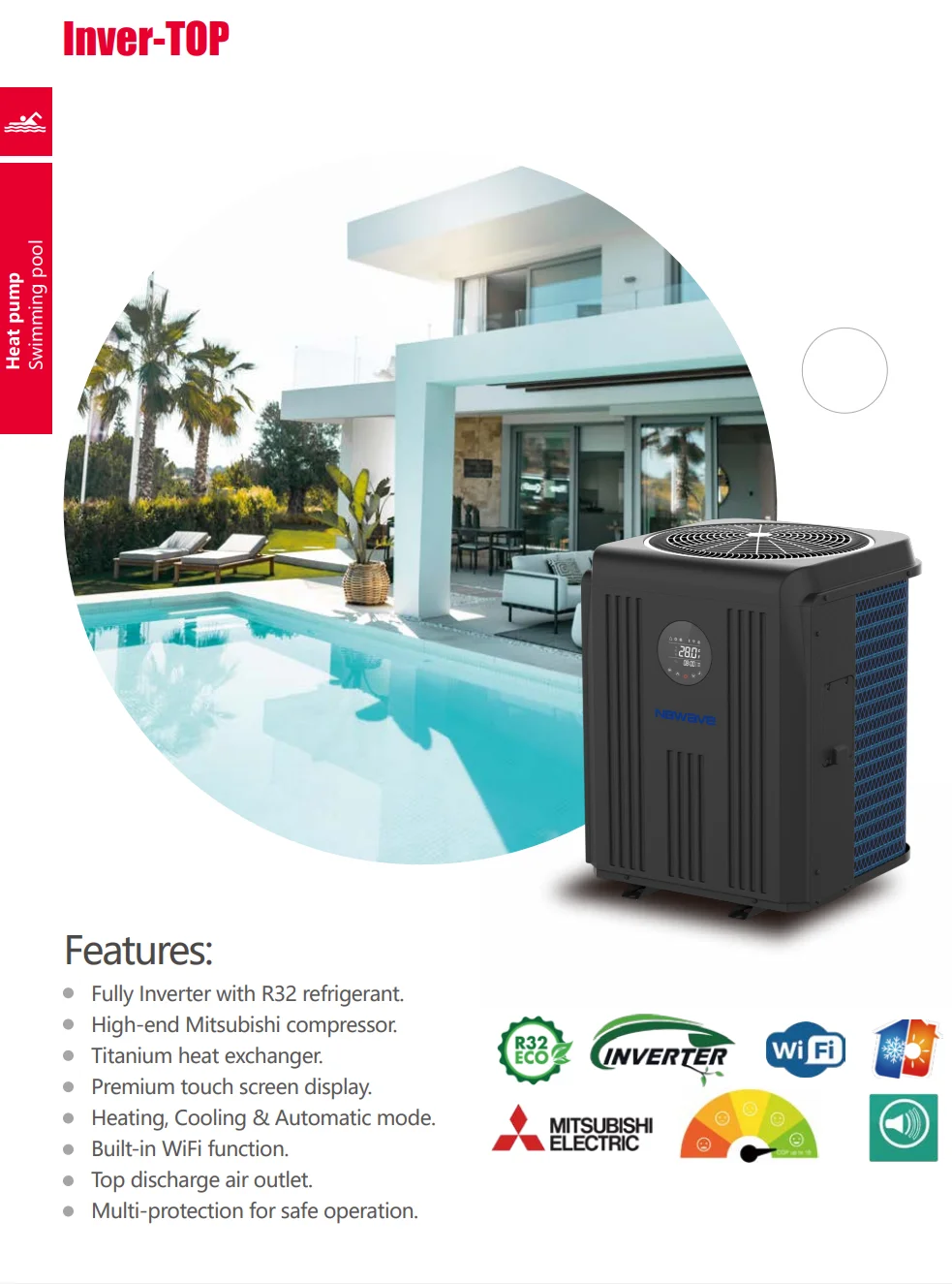 air Source Heat Pump Monoblock Swimming Pool Heat Pump Rohs Swimming ...