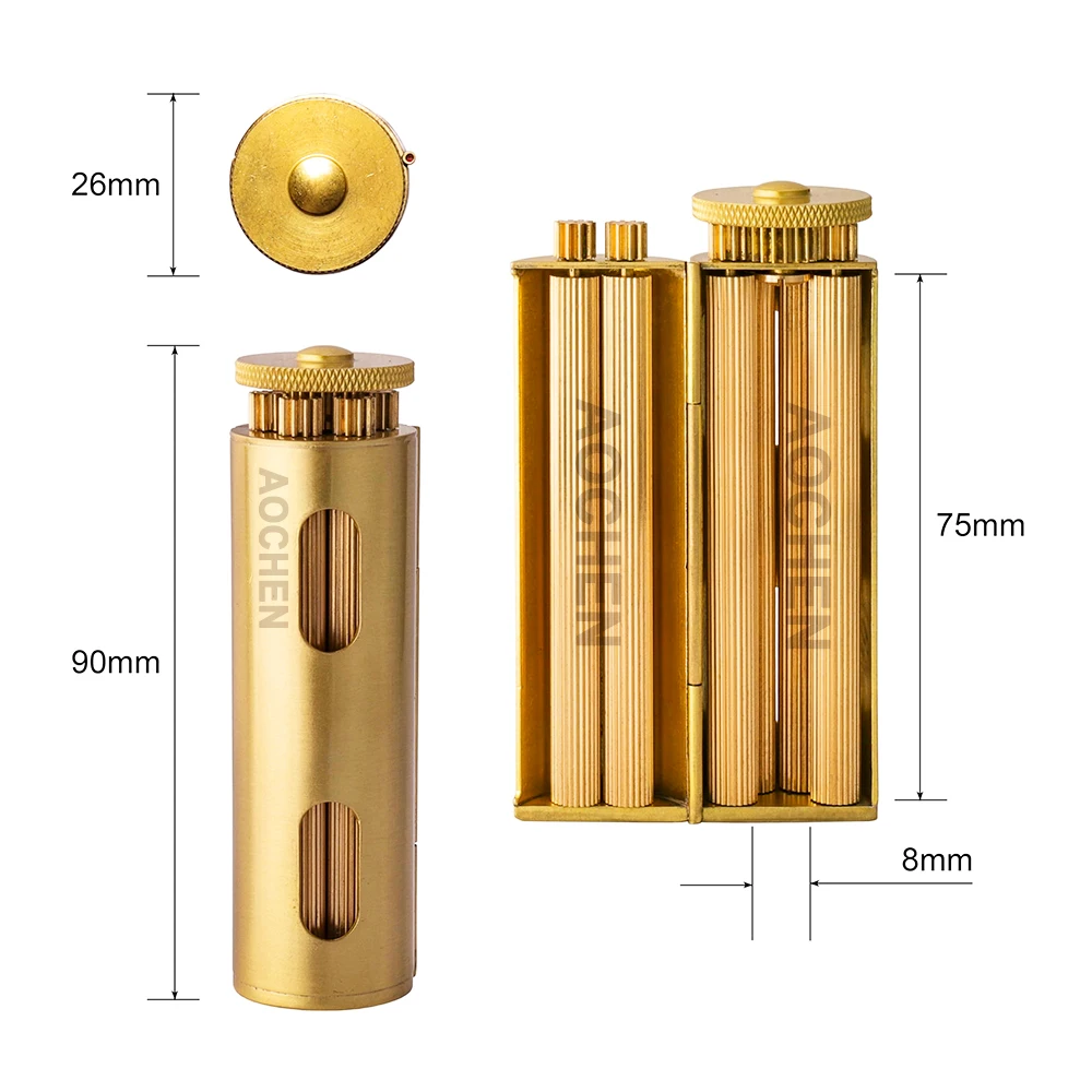 Brass Cigarette Roller Cigar Manual Smoke Rolling 70mm Herb Tobacco ...