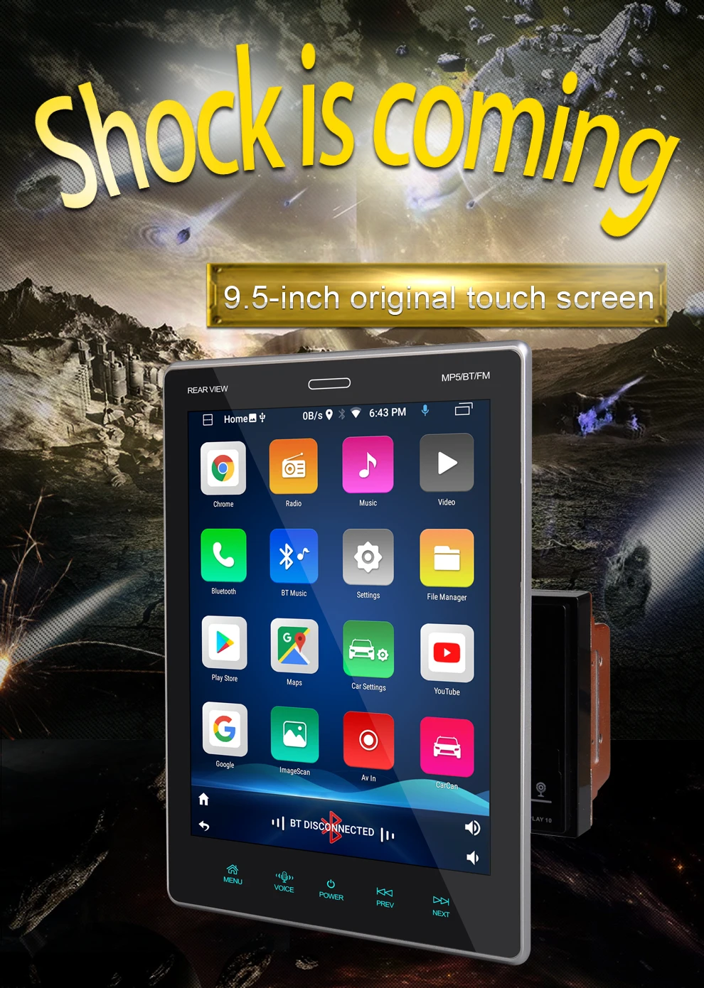 Universal 9.5 Inch Touch Screen Multimedia IPS 2 Din Android Car Radio ...