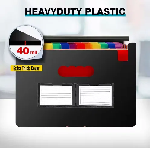 Rainbow Layer A4 PP Plastic File Box 12/24 Pockets Expandable Desk ...