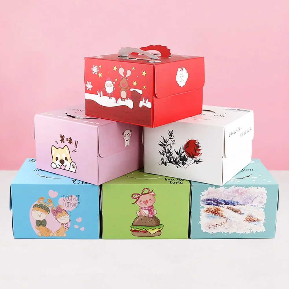 Cute Cartoon Doggy Image Printed Matte Lamination Square Paper Box With ...