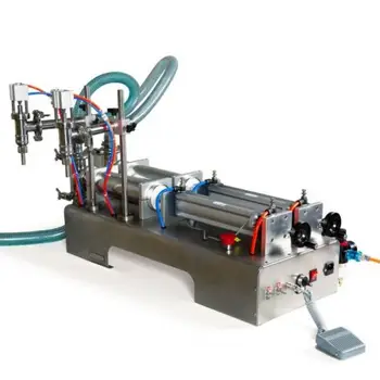 Double Nozzles Pneumatic Liquid Filler Filling Machine For Filling ...