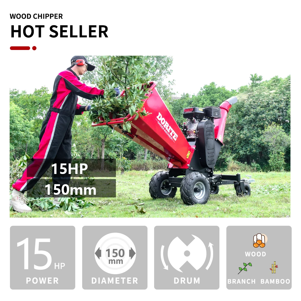 Alibaba.com: 15HP CE-certified wood chipper, 6 Inch tree branch crusher ...