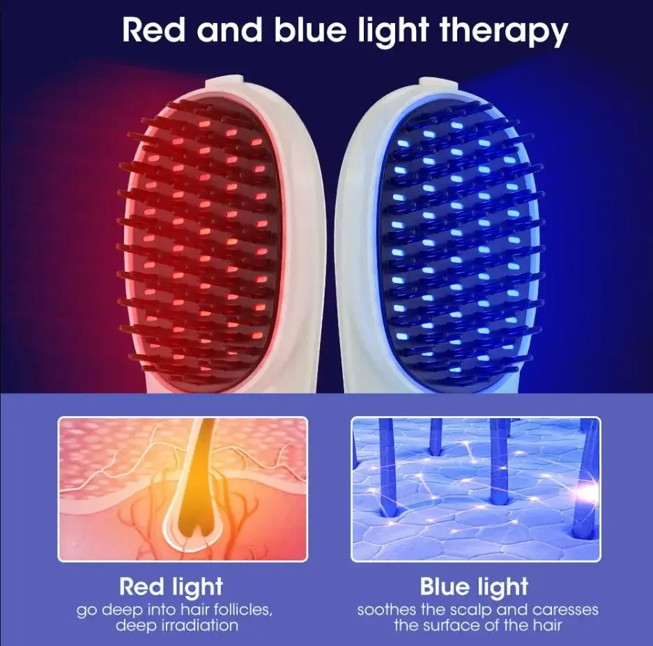 Red And Blue Color Light Head Care Device Battery Model Multifunctional ...
