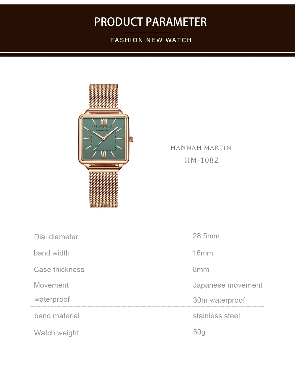 HANNAH MARTIN WATCH FACTORY OEM - Minimalist Japan Quartz