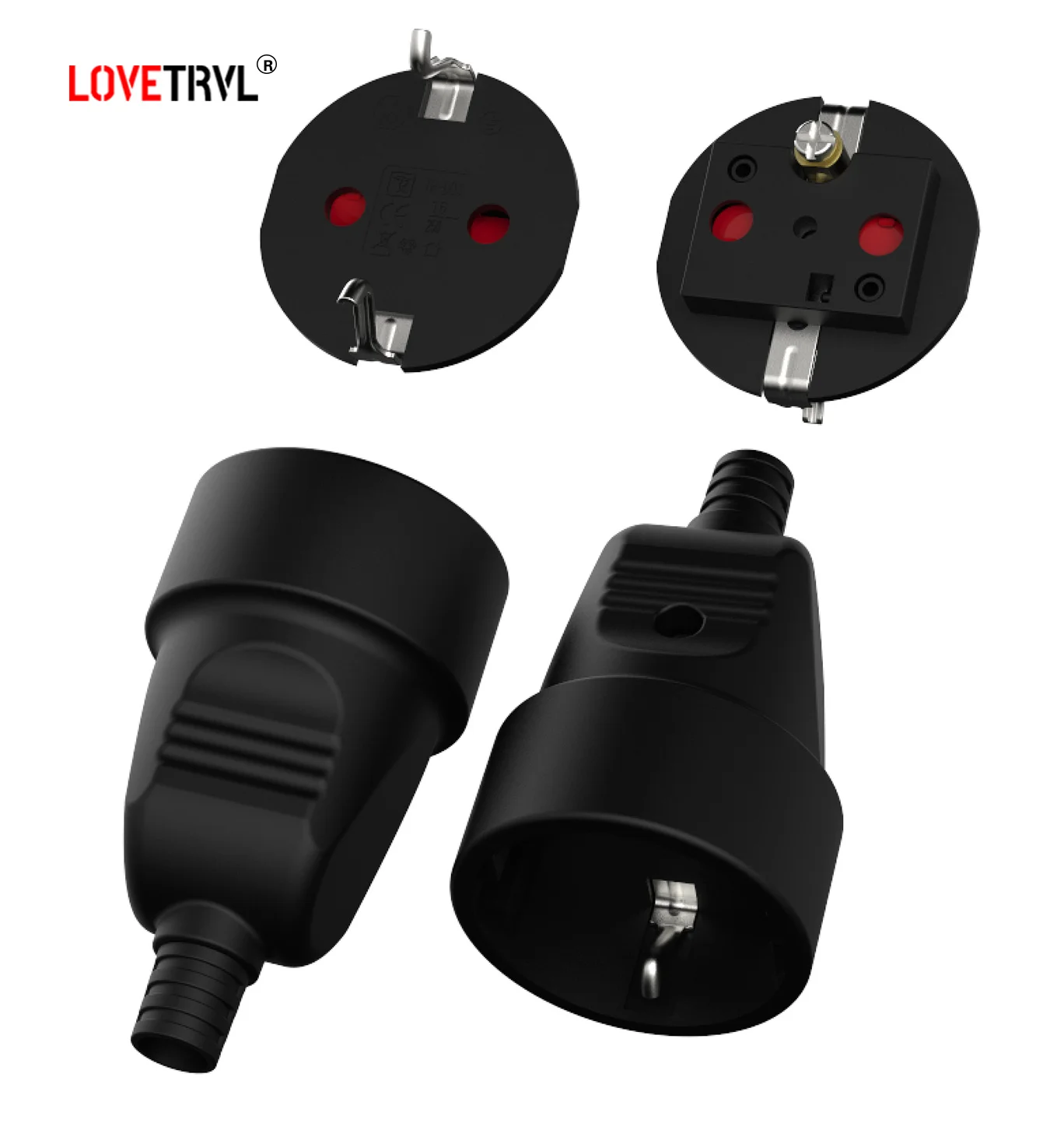 250V 16A Female Assembly Connector Schuko Power Cord Wired Cable Plug ...