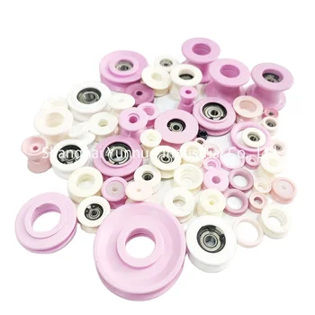 White Pink Ceramic Yarn Guide Ceramic Pulley Wheel Ceramic Roller With ...