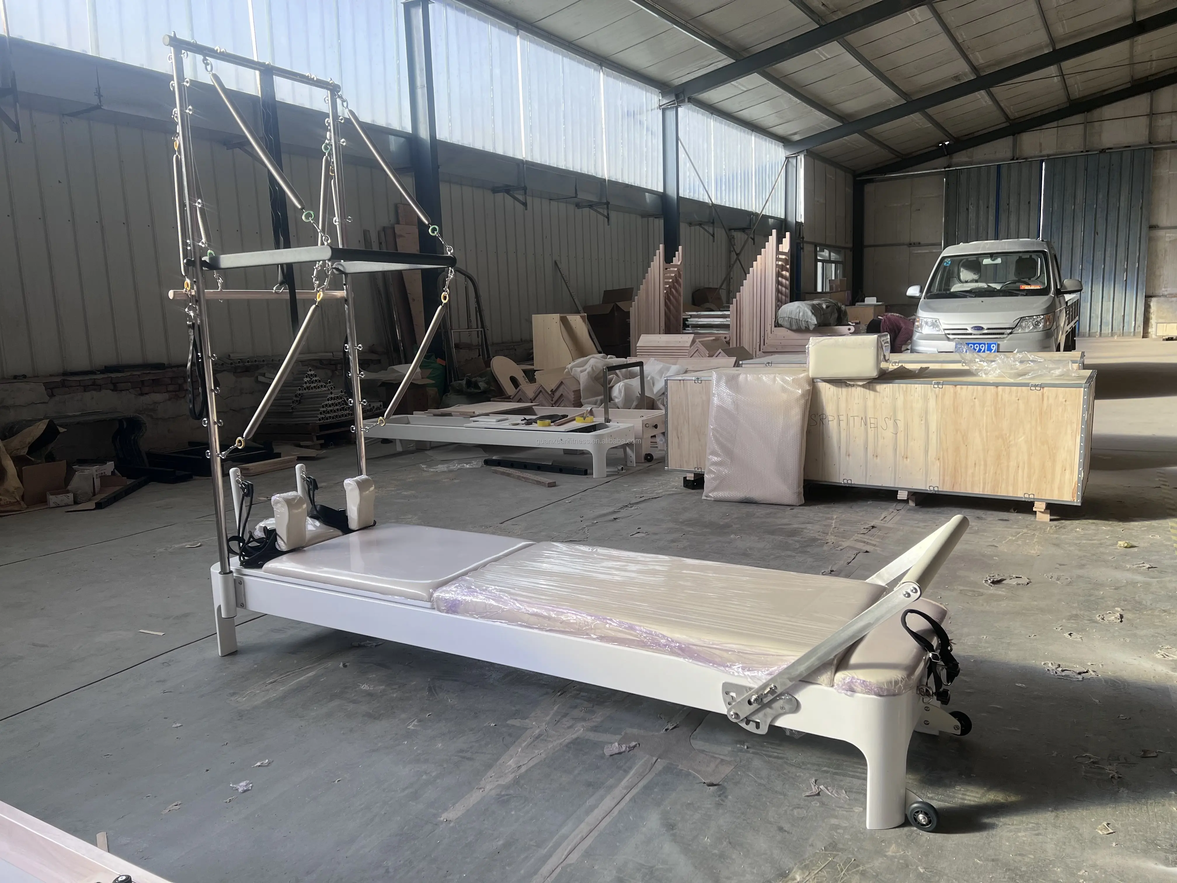 Guanxuan Tower Pilates Reformer With Half Trapeze Oak Wood Pilates Bed ...