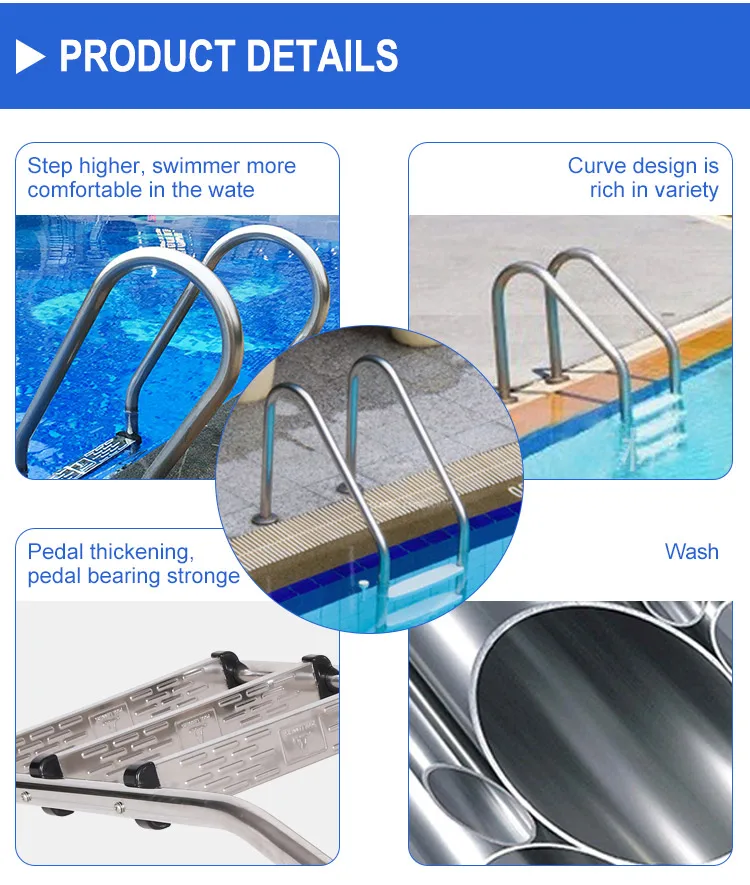 Custom Raised Swimming Pool Ladder Quality 316 Stainless Steel Pool ...